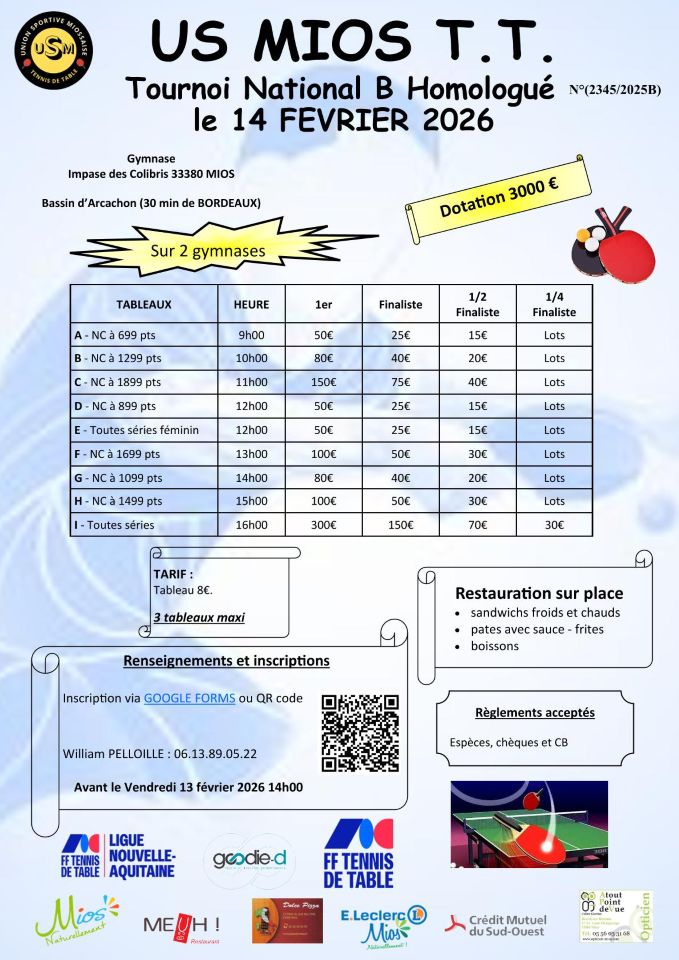 Tournoi National B - 14 février 2026 - Mios (33)